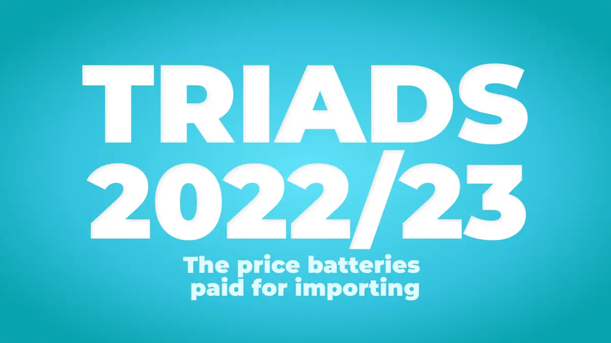 Triads 2022/23: the price batteries paid for importing - Research ...